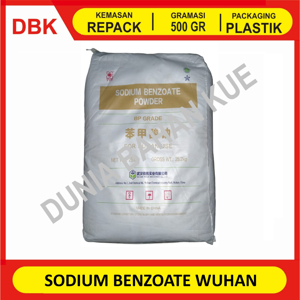Jual SODIUM BENZOATE WUHAN CHINA - REPACK 500 GR / PENGAWET FOOD GRADE BENZOAT | Shopee Indonesia