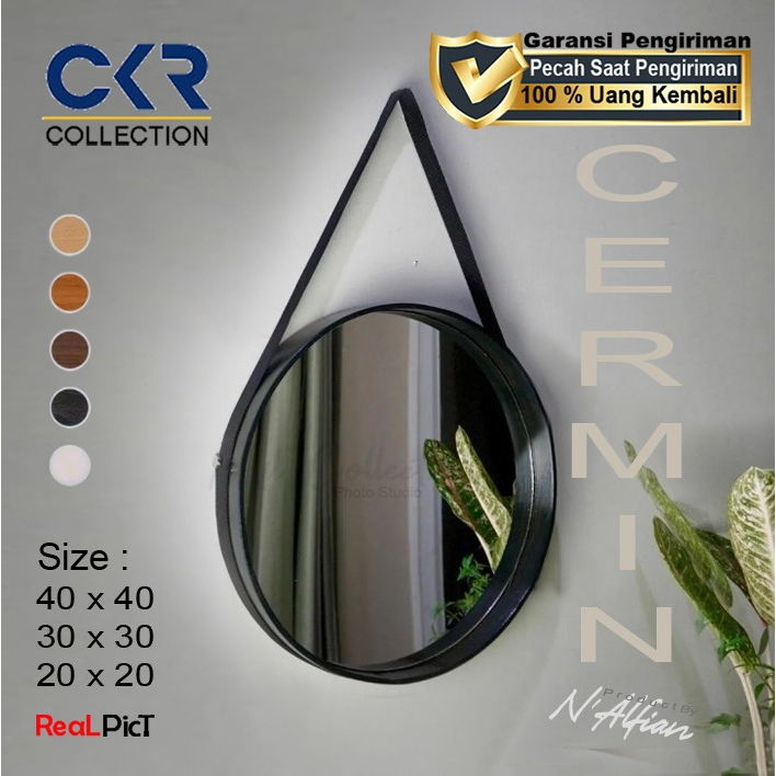 Jual Diameter 37 cm | Cermin Gantung Bulat/Bundar | Frame Tebal 4 cm ...