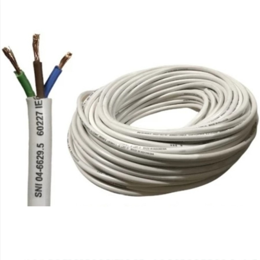 Jual Kabel Eterna NYMHY 3x2,5 Roll 100 Meter Kabel Listrik Putih 3 ...