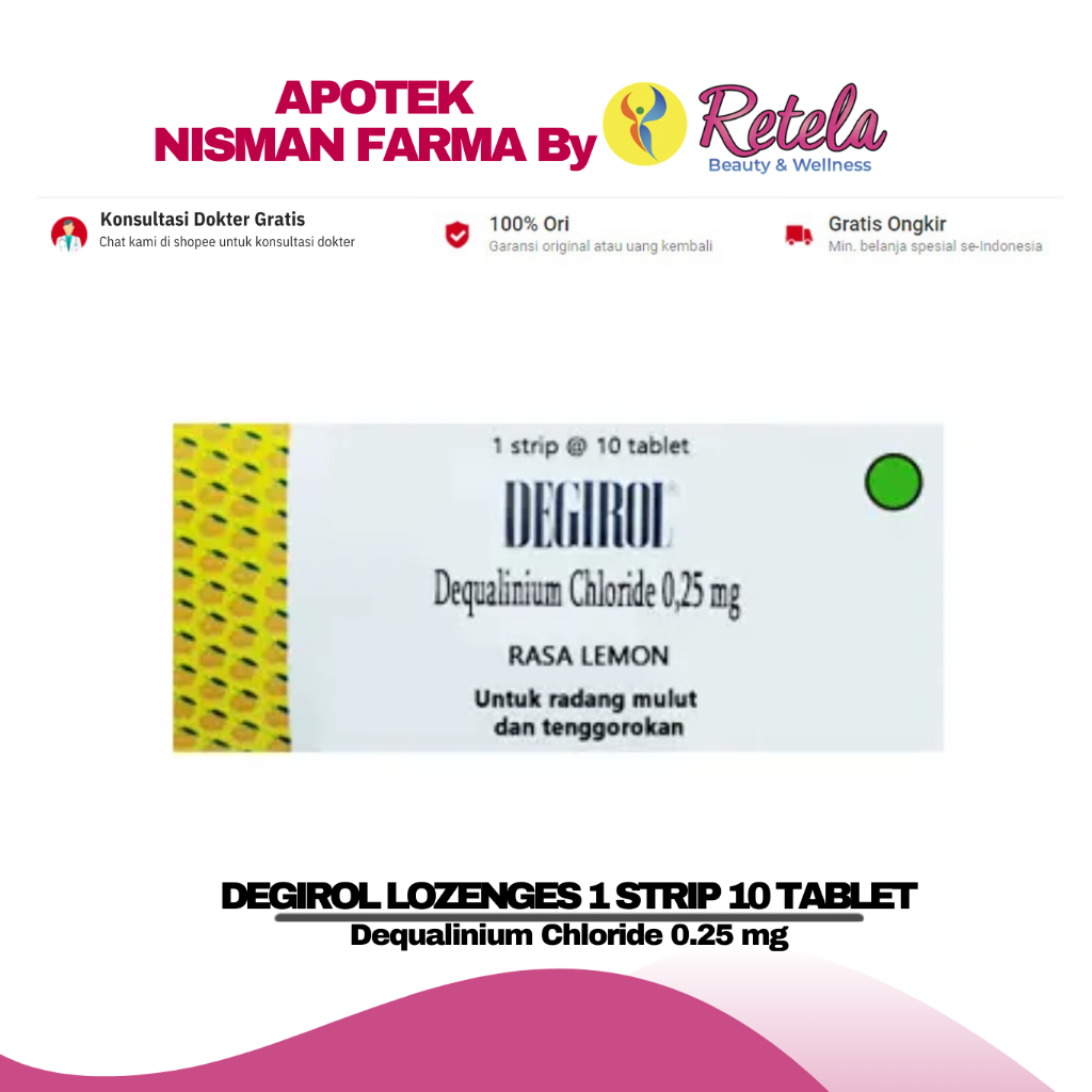 Jual DEGIROL LOZENGES 1 STRIP 10 TABLET RADANG TENGGOROKAN | Shopee ...