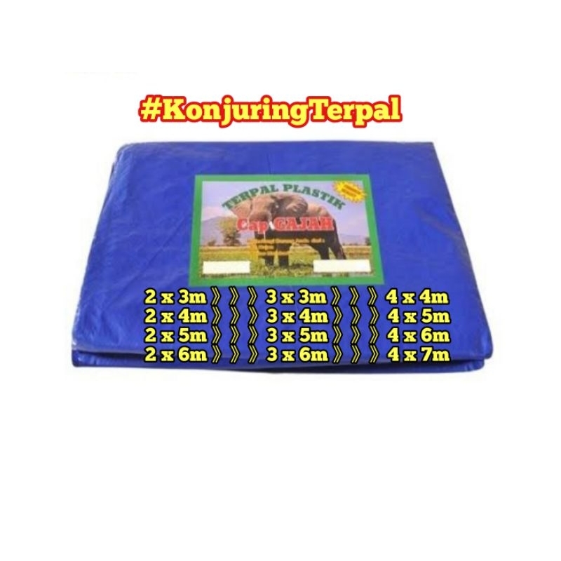 Jual TERPAL PLASTIK CAP GAJAH SIAP PAKAI A5 UKURAN 2×6m | Shopee Indonesia
