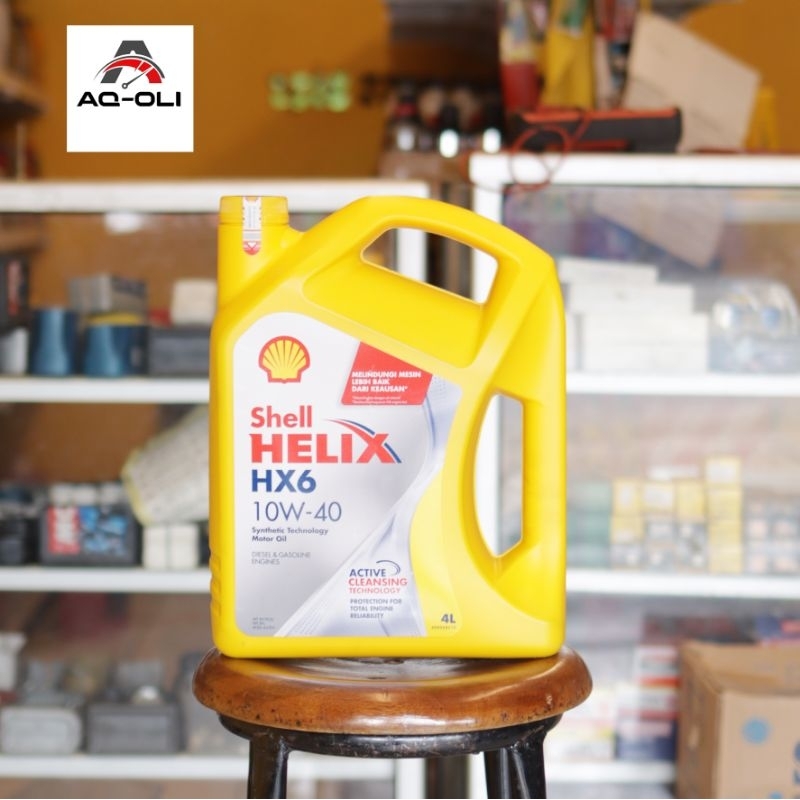 Jual Shell Helix HX6 SAE10W-40 , API SN plus, 4L original barcode ...