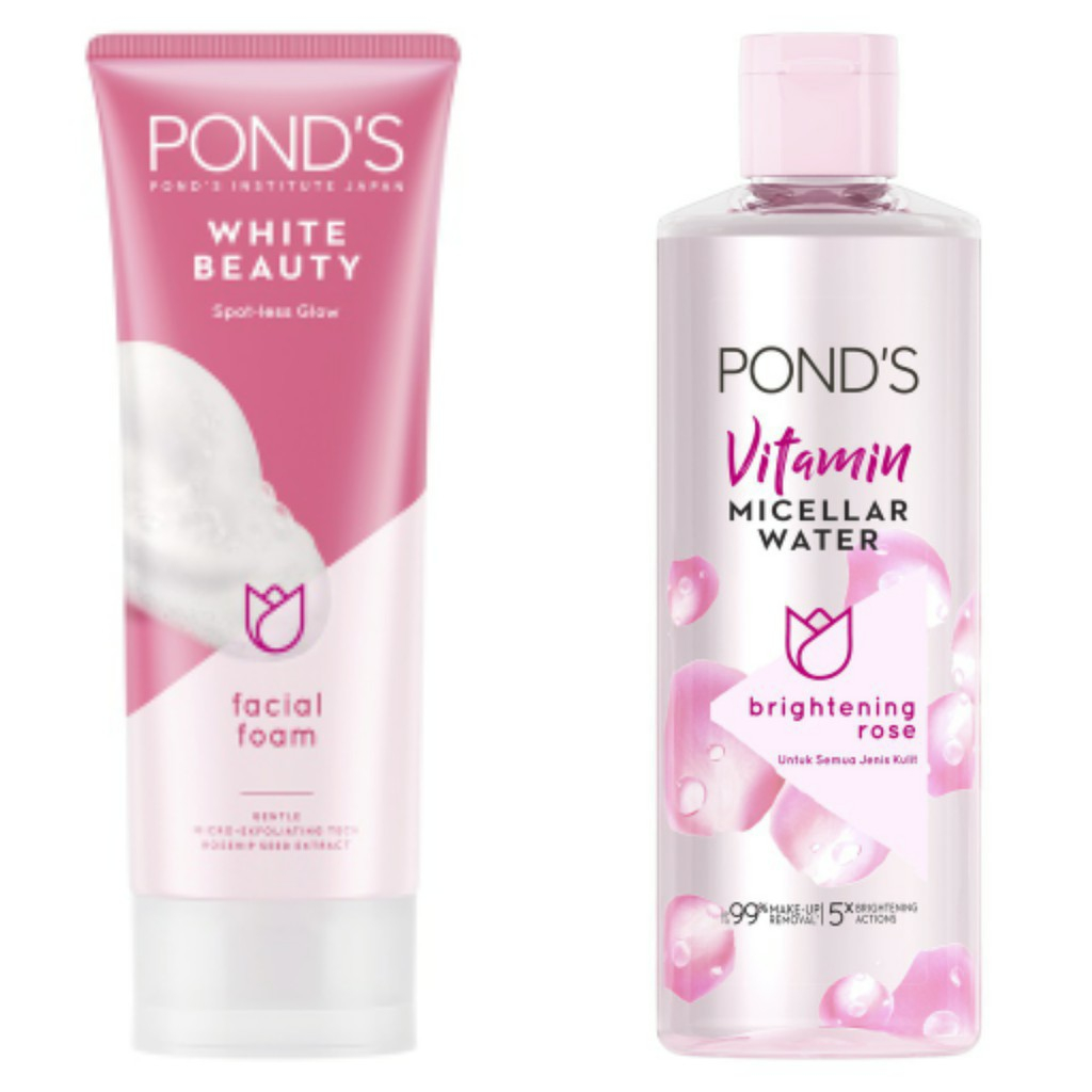 Jual Bundling PONDS double BRIGHT BEAUTY FACIAL FOAM & MICELLAR Water ...