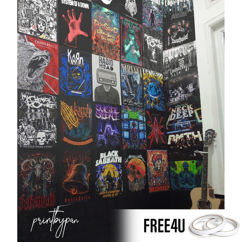 Jual Poster Band Metal Rock Pop Punk A3 A4 - Poster Dinding Aesthetic ...