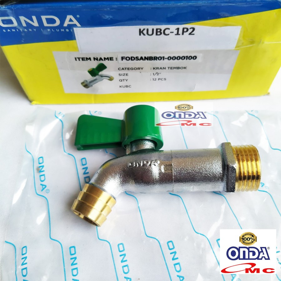 Jual Kran Air Keran Tembok Taman Kuningan Cebol 1/2 Inch Hijau ONDA ...