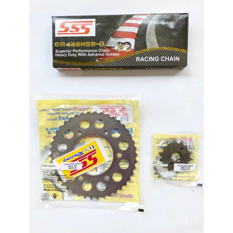 Jual Gear Set SSS 428 MX King / All Vixion / Byson & Rantai SSS HSBT ...