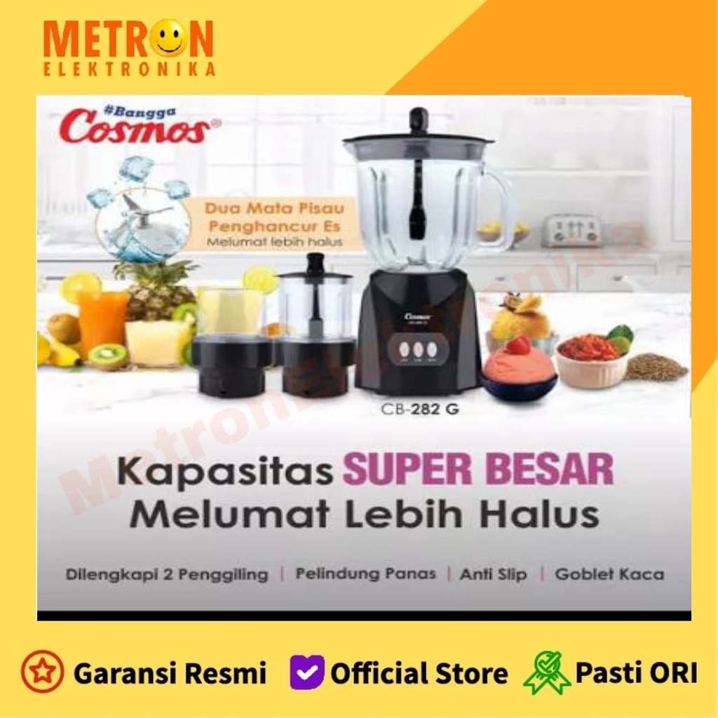 Jual COSMOS CB 282 G BLENDER KACA 2 LITER 380 WATT / CB282G | Shopee ...