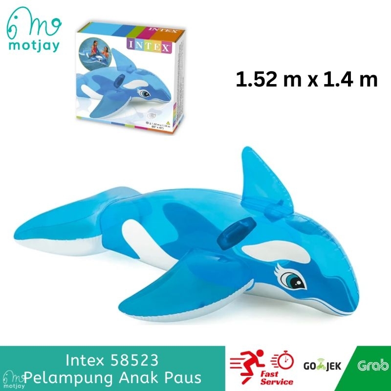 Jual Pelampung Anak Paus Biru Lil Whale Ride On Intex 58523 | Shopee ...