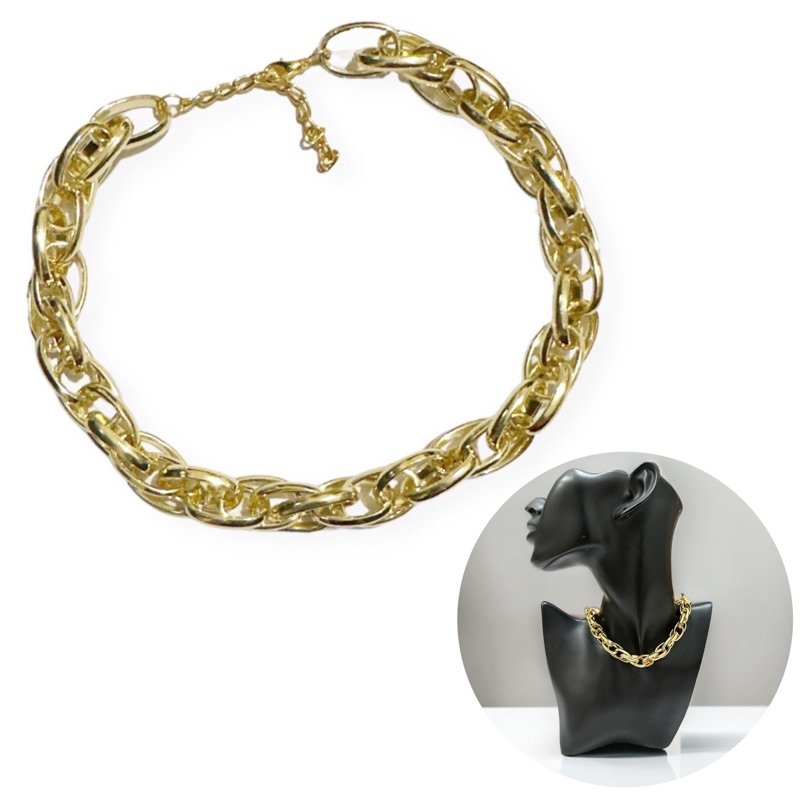 Jual Megan Double Bold Oval Chain Necklace Kalung Rantai Tebal ...