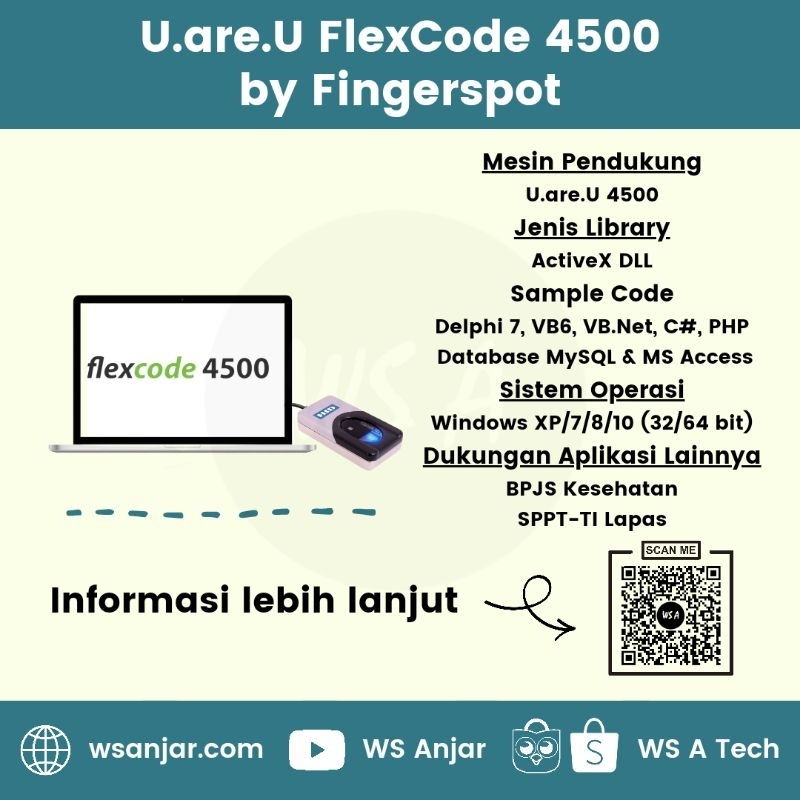 Jual Sensor Sidik Jari BPJS Kesehatan U.are.U 4500 by Fingerspot - FlexCode SDK 4500 HID ...