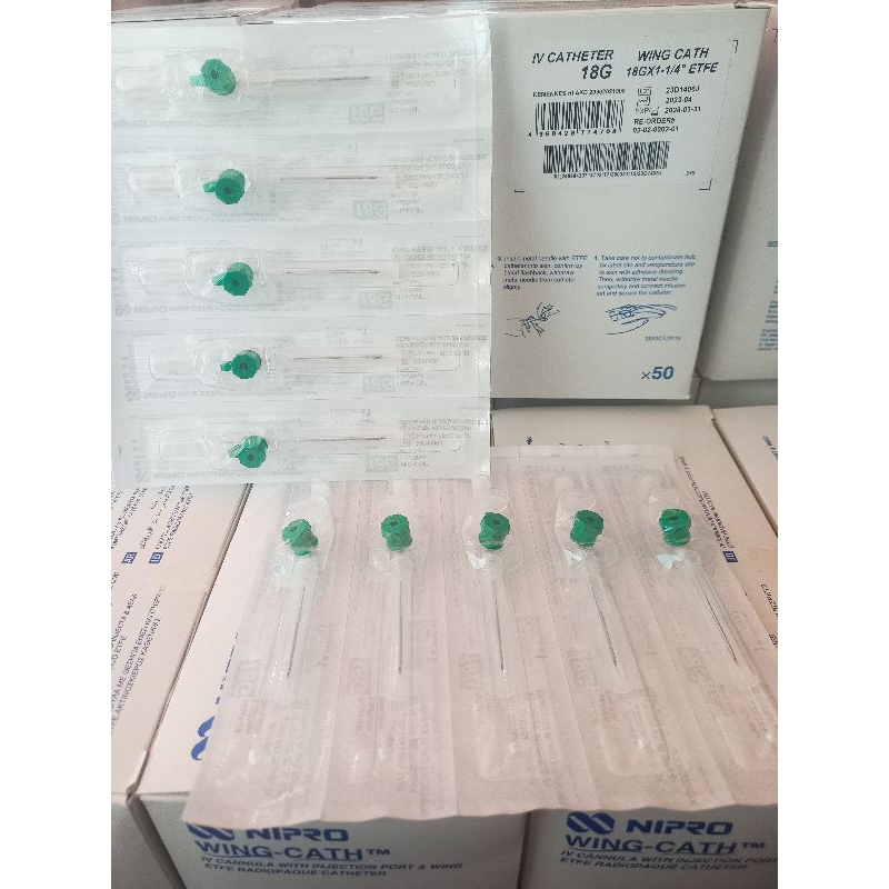 Jual IV Catheter I.V Catheter Wing Port 18G 20G 22G 24G Nipro eceran ...