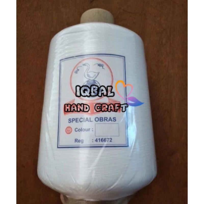 Jual Benang Obras Besar Putih Dan Hitam Polyester Angsa Dunia | Shopee ...