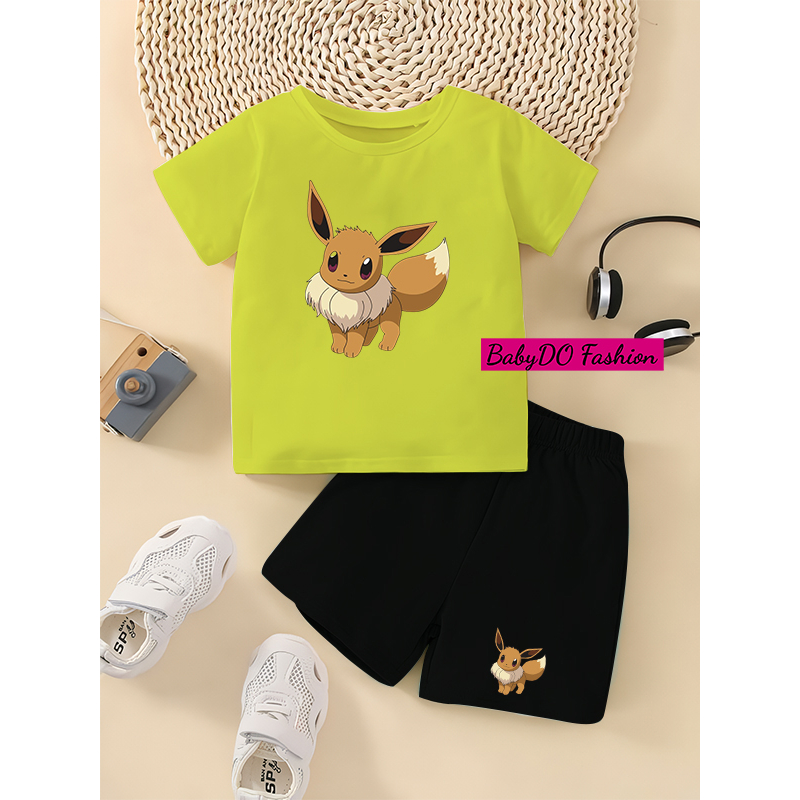 Jual BabyDo Setelan Baju Anak Anak EEVEE / Set Baju Anak Laki Laki dan ...