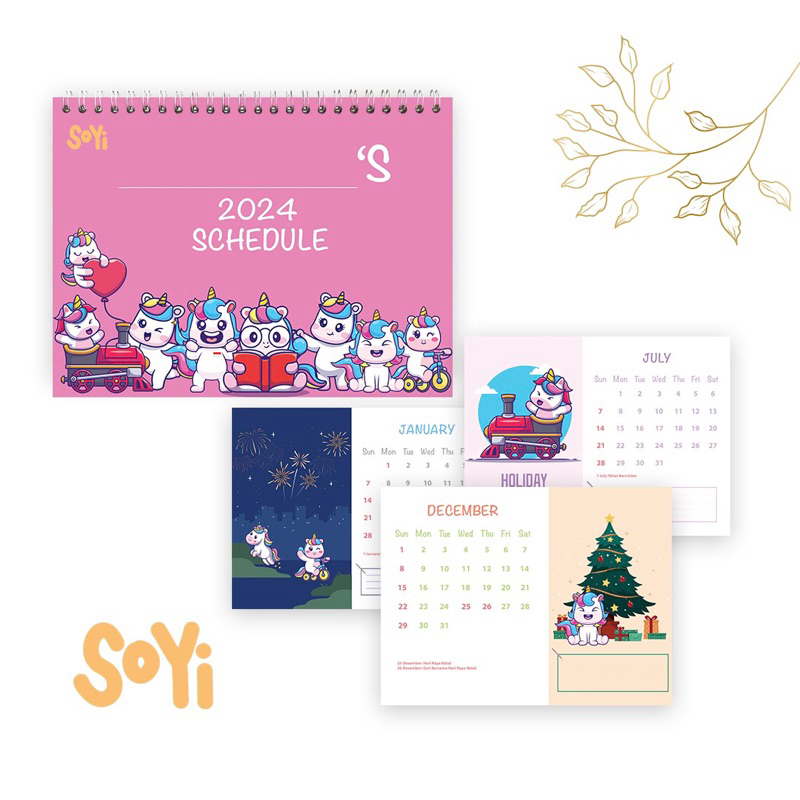 Jual SOYI - Kalender Schedule Anak 2024 Unicorn | Shopee Indonesia