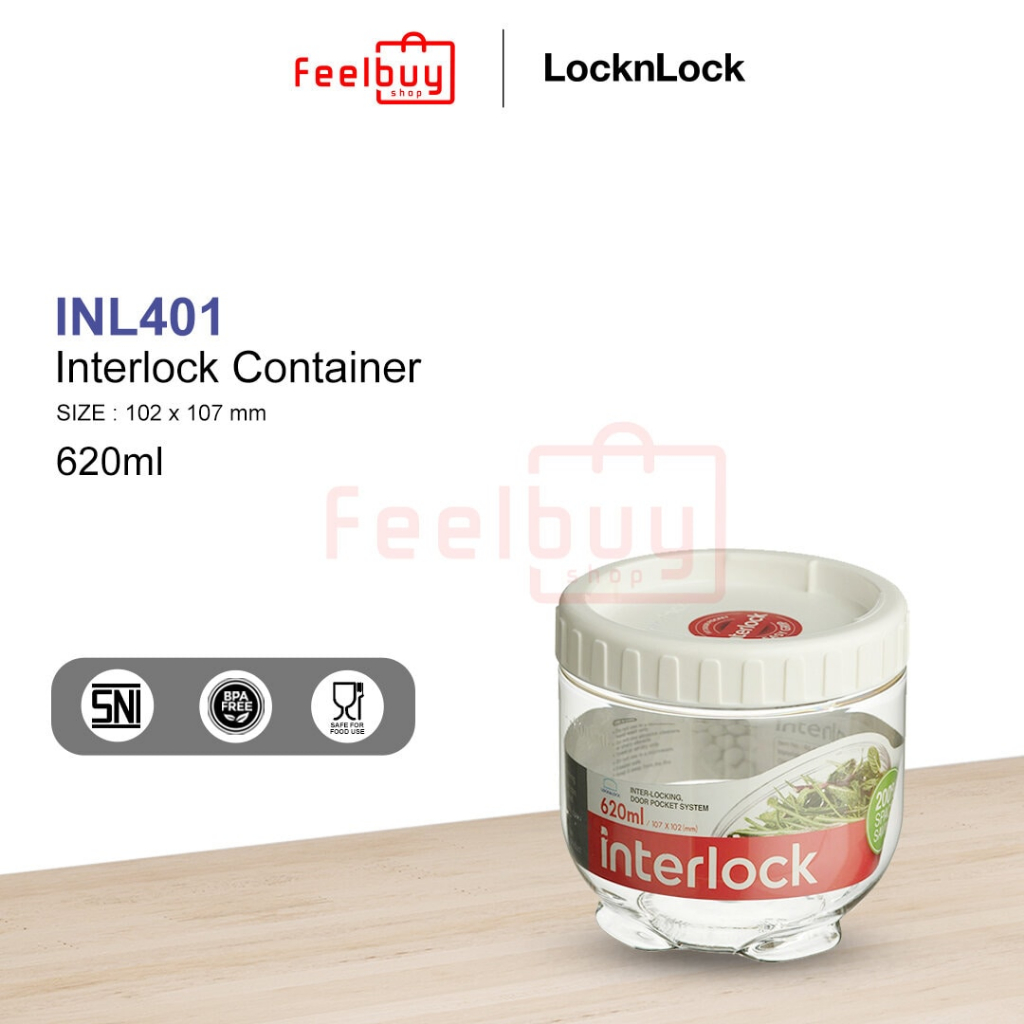 Jual LocknLock Interlock Container Food Storage INL401 620 ml | Shopee ...