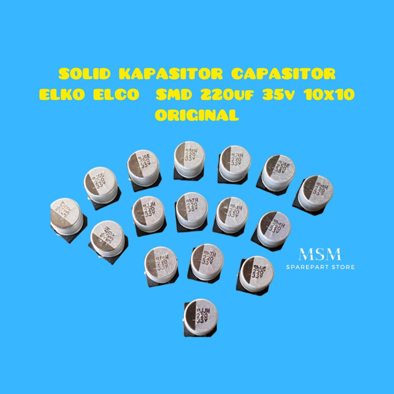 Jual SOLID KAPASITOR CAPASITOR ELKO ELCO SMD 220uf 35v 10x10 ORIGINAL ...