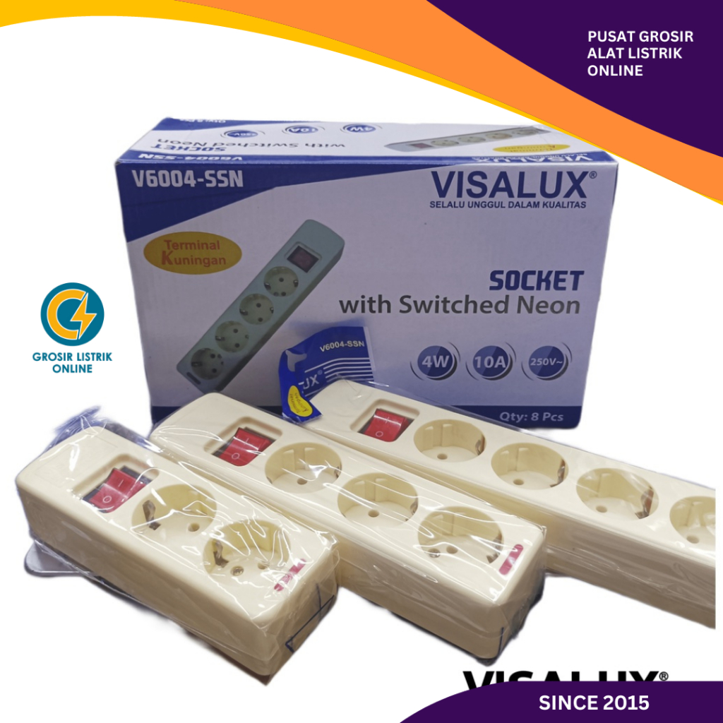 Jual STOP KONTAK SAKLAR VISALUX 2 3 4 LUBANG ARDE KUNINGAN 2 3 4 SWITCH ON OFF SNI MURAH ...