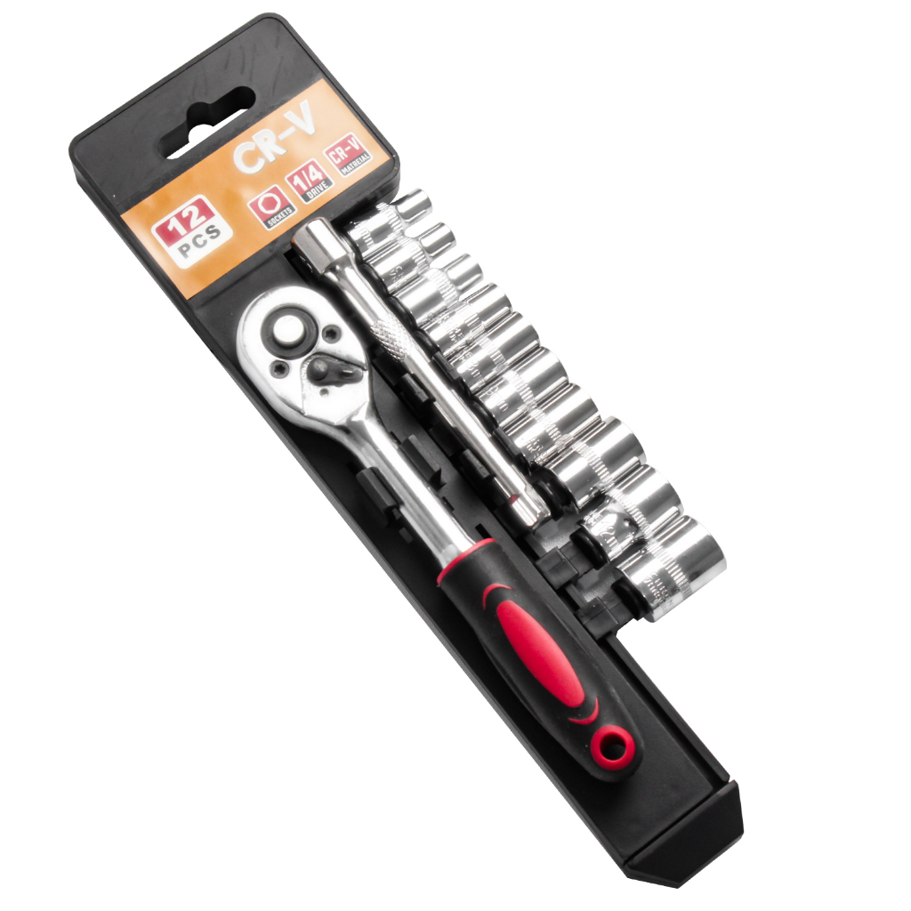 Jual Allefix Kunci Set Socket 12pcs Kunci Sok Wrench 1/4 INCH 4-13mm ...