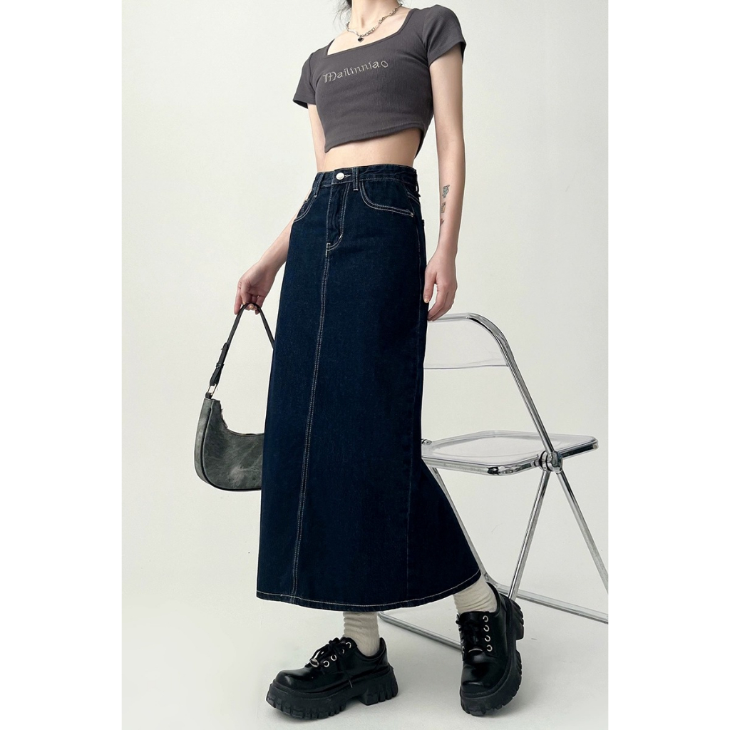 Jual CT JEANS A-Line Rok Jeans Highwaist Kasual Rok A Line Denim Rok ...