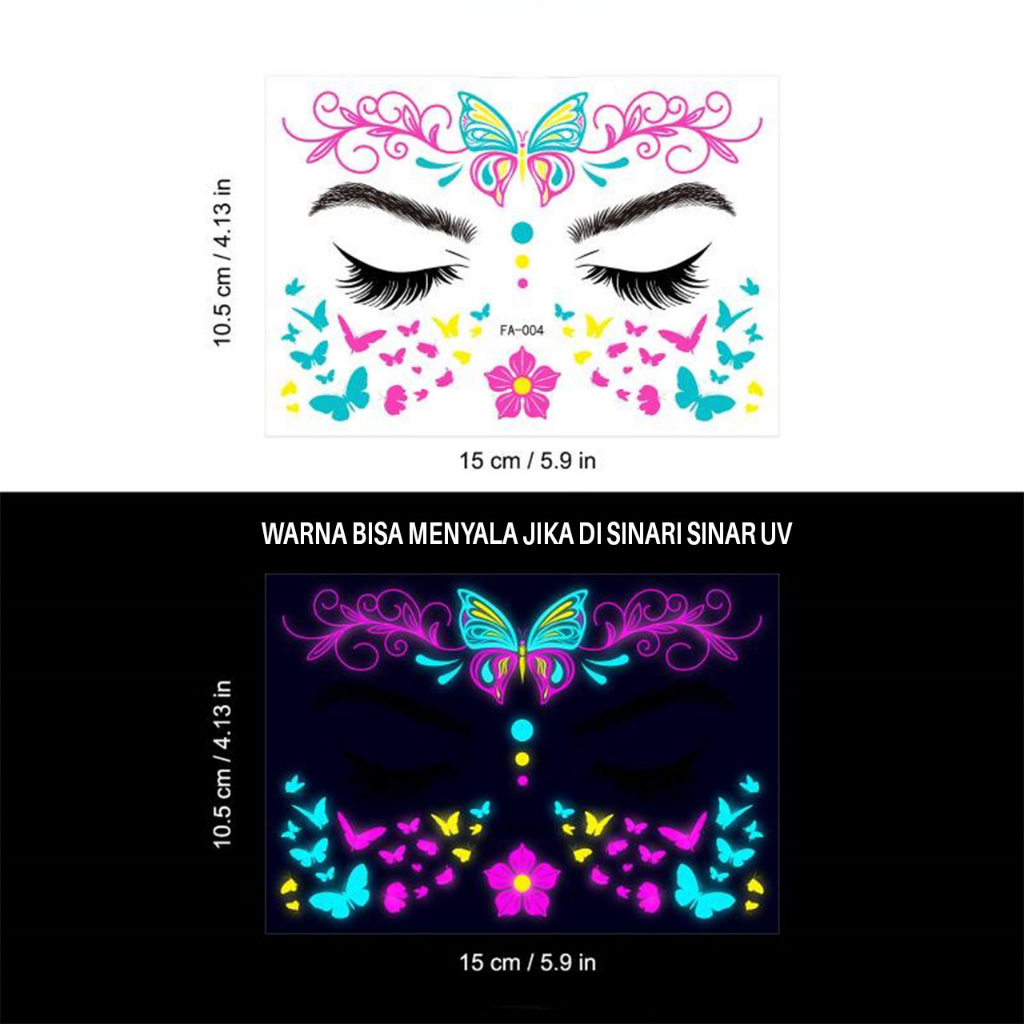 Jual Sticker tattoo wajah wanita pria girls temporary temproer semi ...