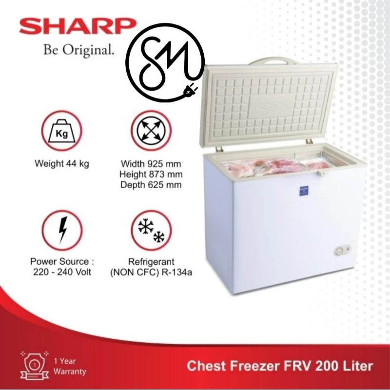 Jual Chest Freezer Box Sharp FRV-200 200 Liter FRV200 | Shopee Indonesia