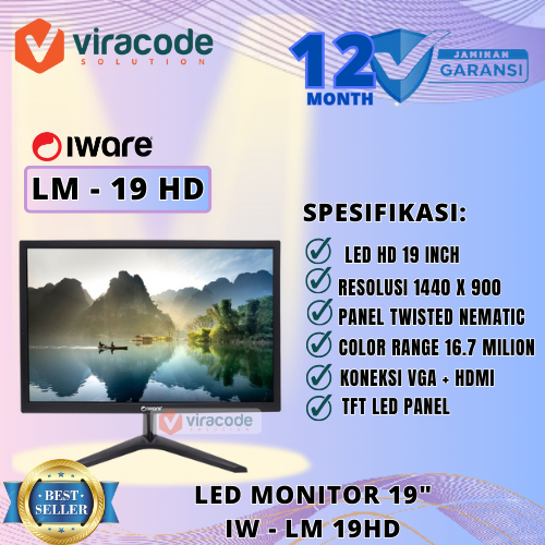 Jual LED Display Monitor HD Resolusi 19 Inc Wide Screen Iware LM19HD ...