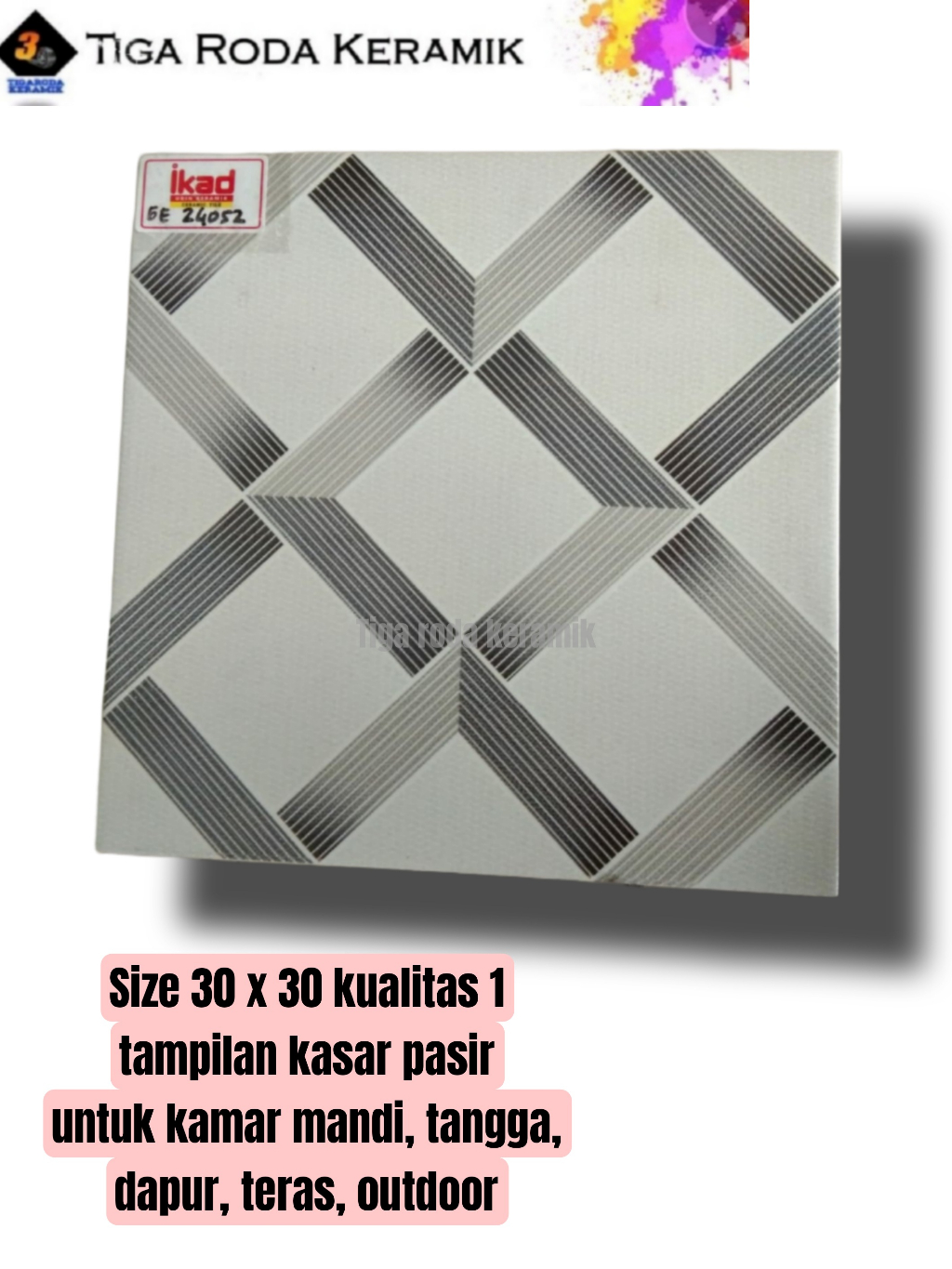 Jual Keramik 30x30 kasar garasi teras tangga kw 1 ikad Ge | Shopee ...
