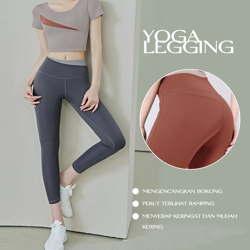 Jual ANMO- Legging Yoga Celana Legging Olahraga Wanita Polos Yoga ...