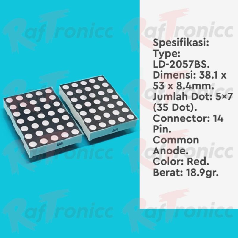 Jual Red 5x7 14P LED Dot Matrix Display | Shopee Indonesia