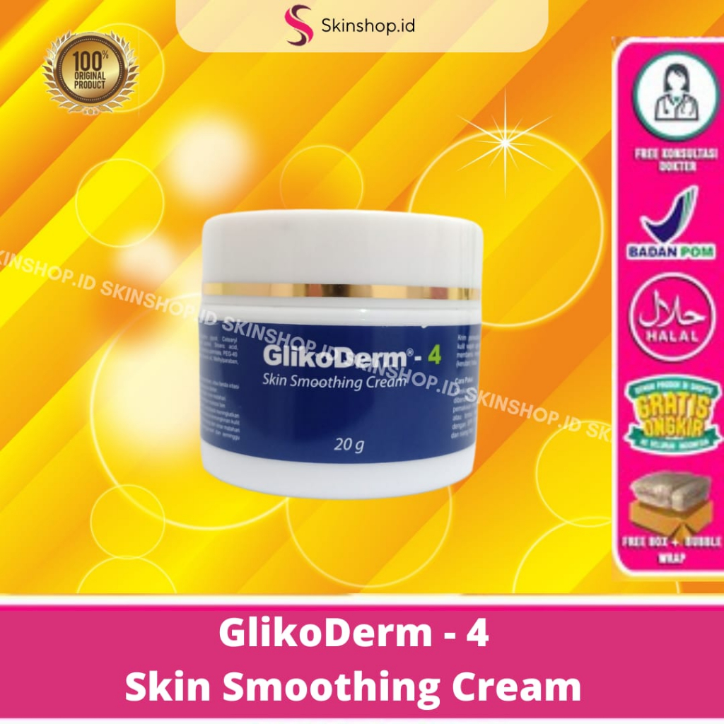 Jual [KEMASAN BARU] Glikoderm 4% Skin Smoothing 20gr Original / Krim ...