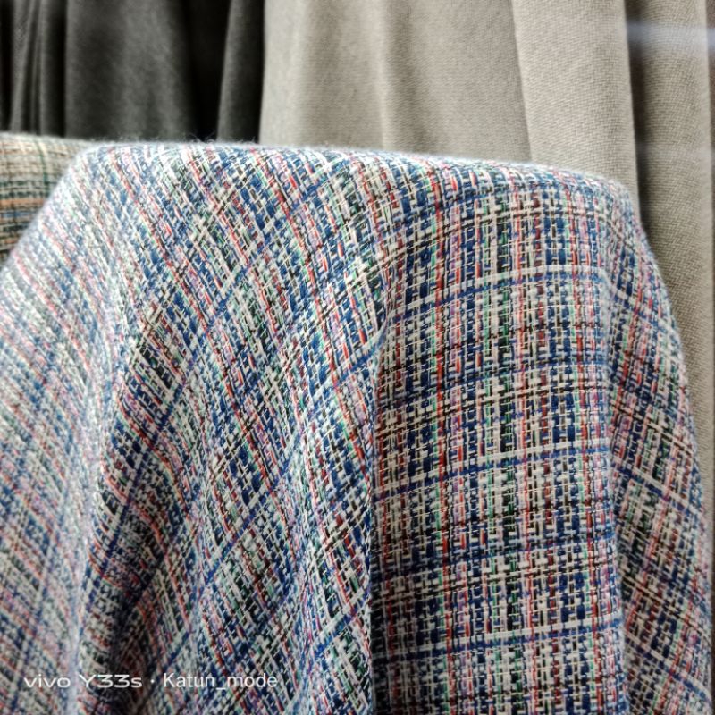 Jual bahan kain tweed chanel per (100cm) | Shopee Indonesia