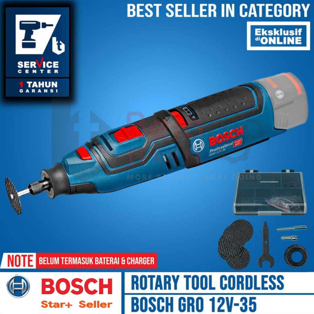 Jual Bosch Rotary Tool Cordless GRO 12V-35 Gerinda Tuner Bor Mini 12 ...