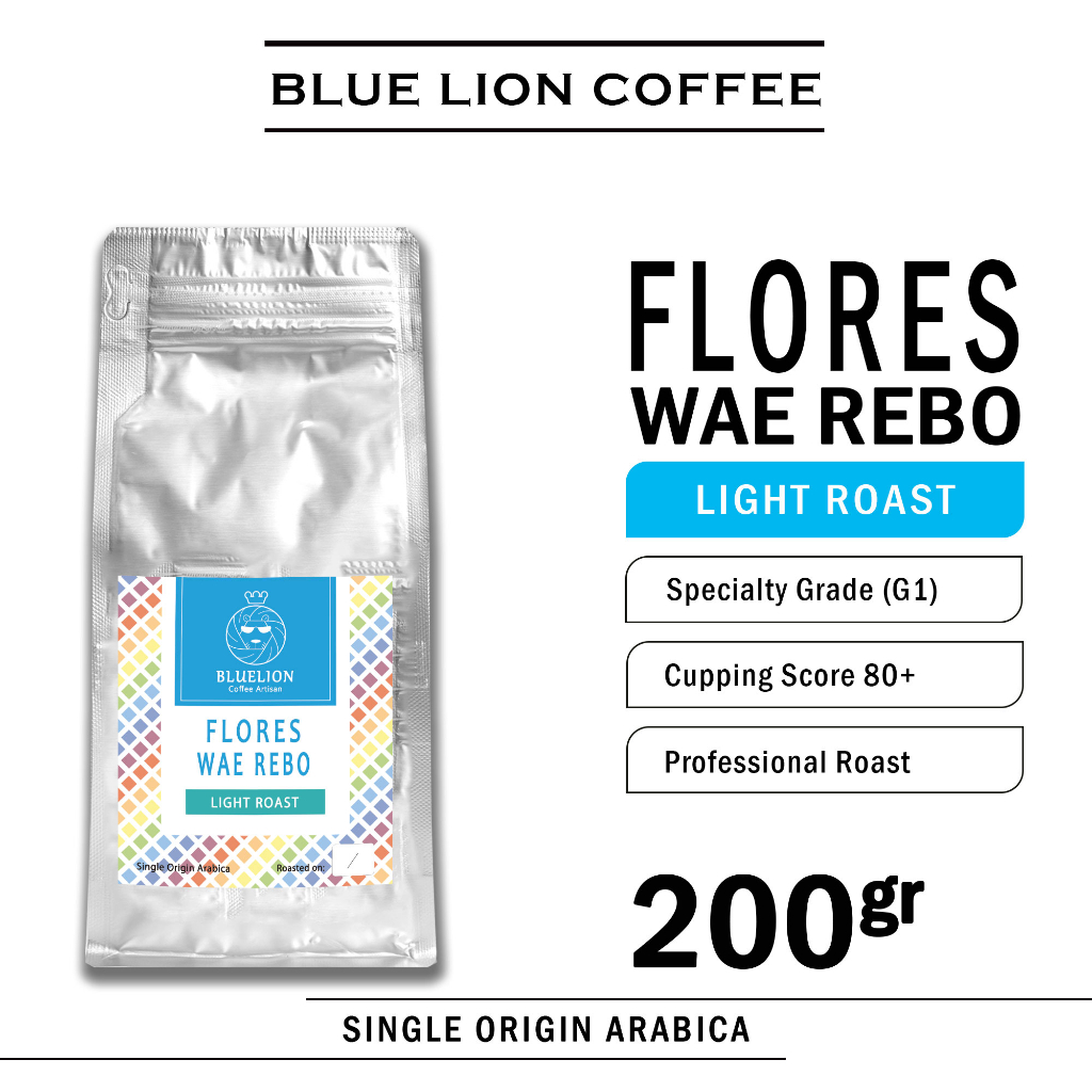 Jual Blue Lion Coffee Flores Wae Rebo 200 gram Light Roast Biji Kopi ...