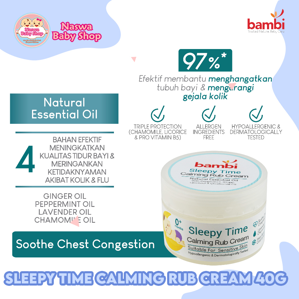 Jual Bambi Sleepy Time Calming Rub Cream 40gr | Shopee Indonesia