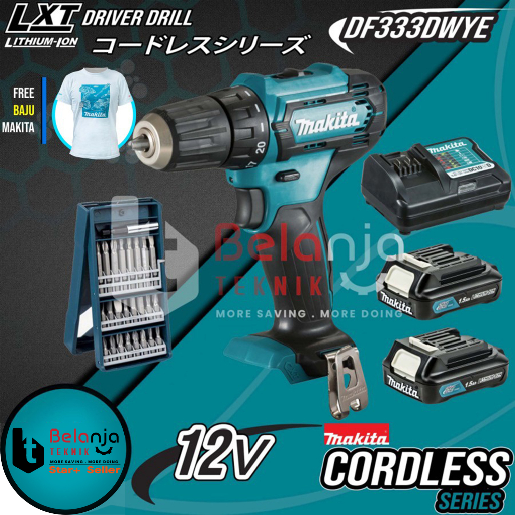 Jual Makita Mesin Bor Obeng Baterai DF333 DF 333 12V + Bosch X-line 25 ...