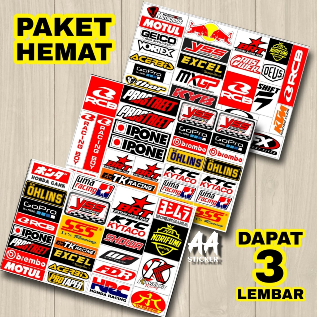 Jual Stiker Racing Pack Sponsor Sticker Motor | Shopee Indonesia