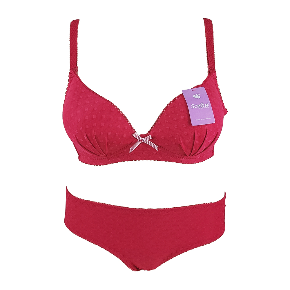 Jual Scelta - Setelan Bra Dan Celana Dalam Wanita Bh Tanpa Kawat Busa Sedang Spm 0360 Set Sc ...