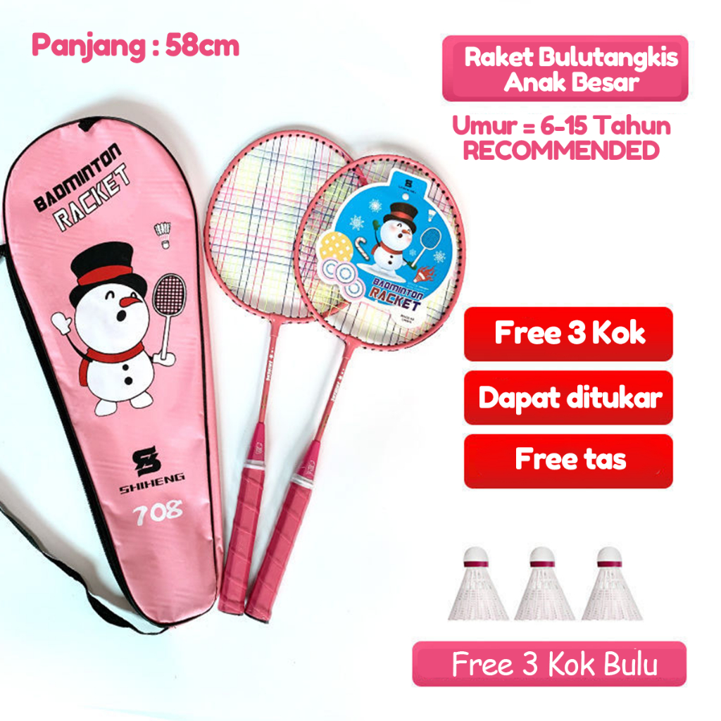 Jual Mainan Raket Bulutangkis Anak Untuk Usia 3-12 Tahun Untuk TK SD ...