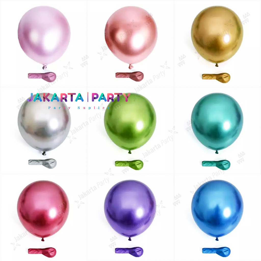 Jual ECER Balon Latex / Balon Metalik / Metalic Balloon Chrome 12inch ...