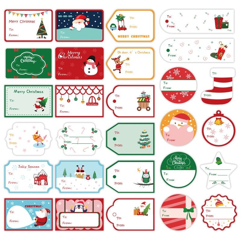 Jual Christmas Sticker Gift Tag Hampers 3 sheets | Shopee Indonesia