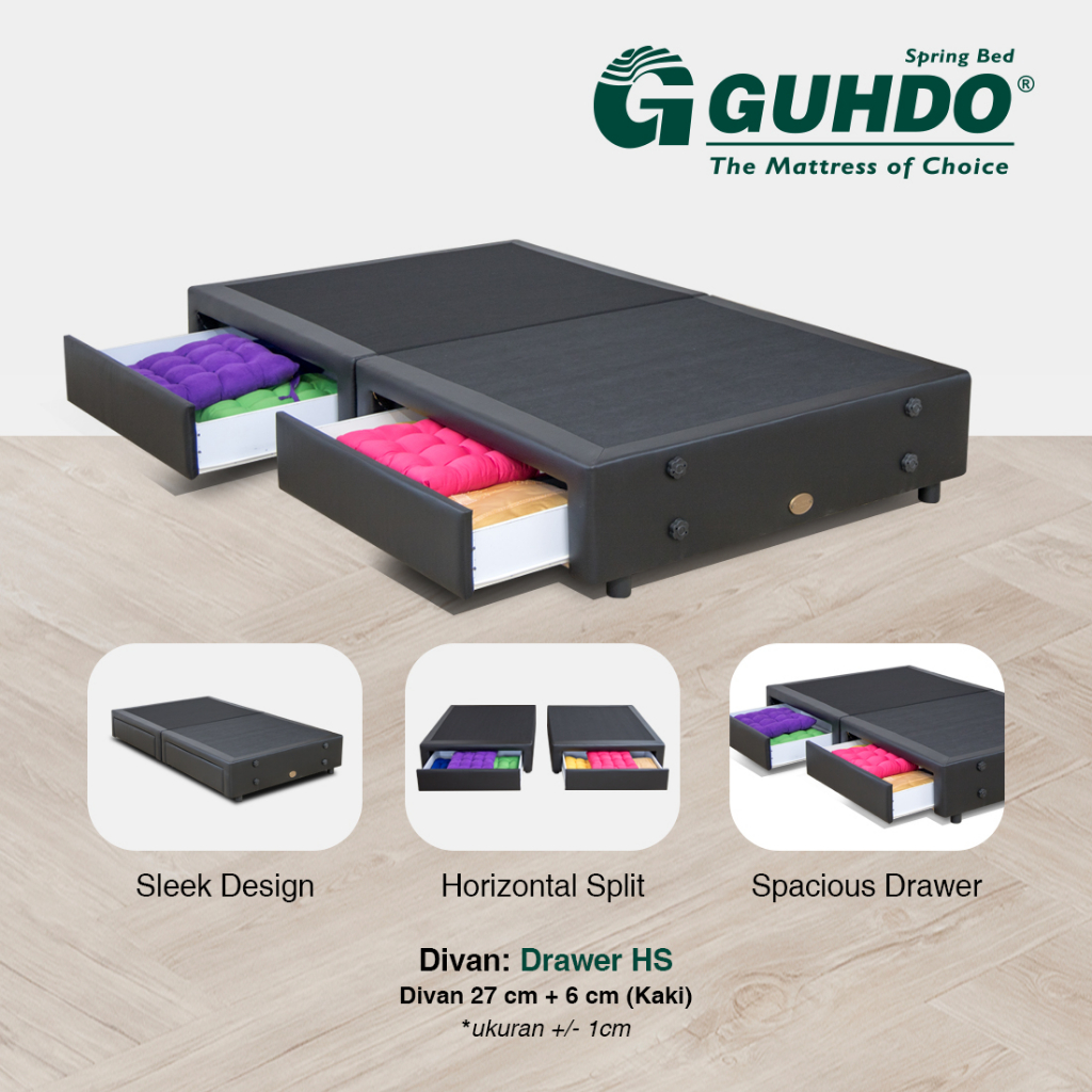 Jual Guhdo Divan Drawer Horizontal Split TANPA KASUR | Shopee Indonesia
