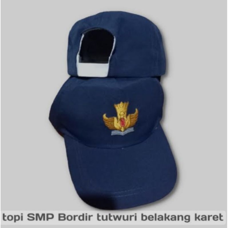 Jual topi smp biru navy polos | topi smp biru putih | dasi smp biru ...
