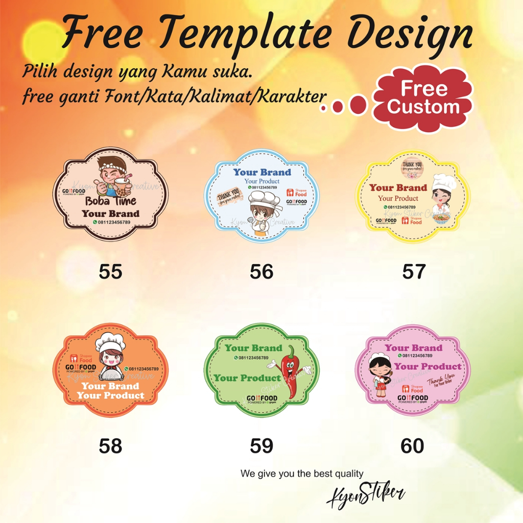 Jual Stiker label makanan dan minuman/stiker kemasan/stiker produk ...