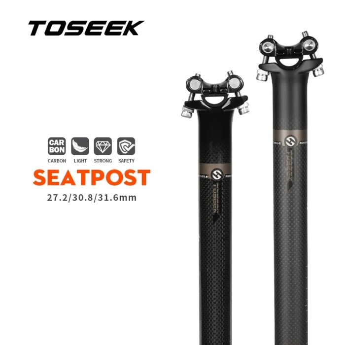 Jual TOSEEK Carbon Seatpost 27.2 / 30.8 / 31.6 Tiang Sadel Sepeda Road ...
