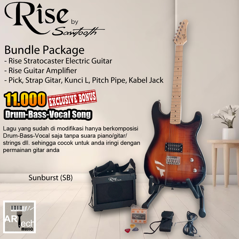 Jual Gitar Elektrik Rise Stratocaster by Sawtooth Complete Set ORIGINAL ...