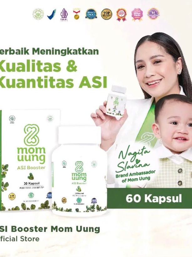 Jual MOM UUNG ASI BOOSTER 60 KAPSUL / PELANCAR ASI NATURAL / ASI BOOSTER BPOM HALAL | Shopee ...