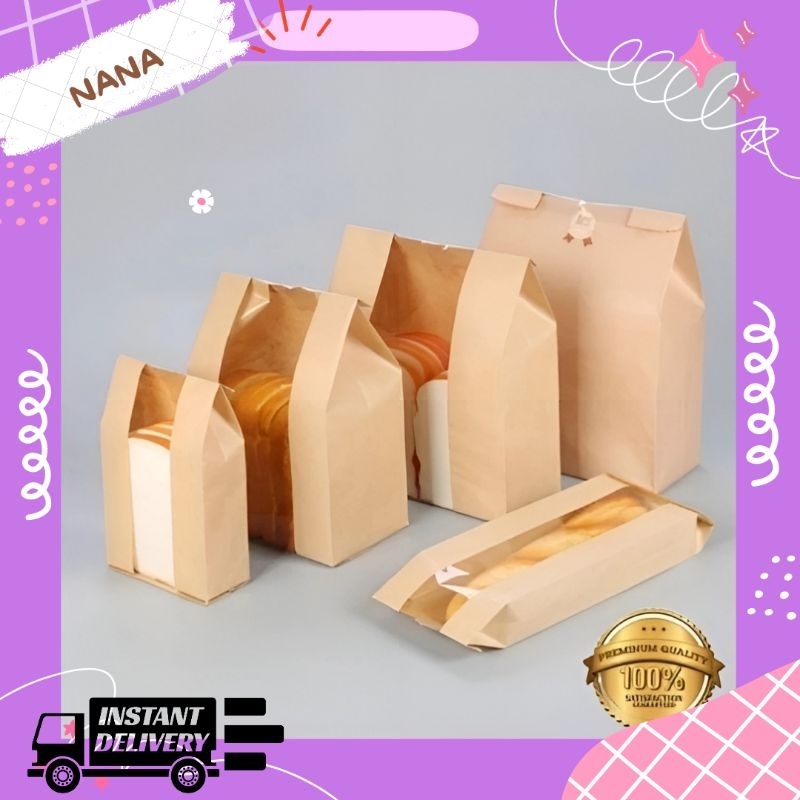 Jual KANTONG PLASTIK ROTI TAWAR Roti Manis / banquet KRAFT POLOS/ MOTIF ...