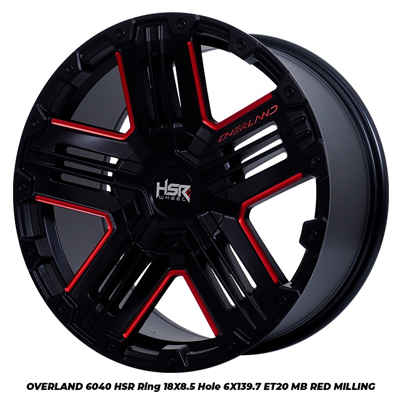 Jual velg mobil fortuner ring 18 velg hsr overland warna black red ...