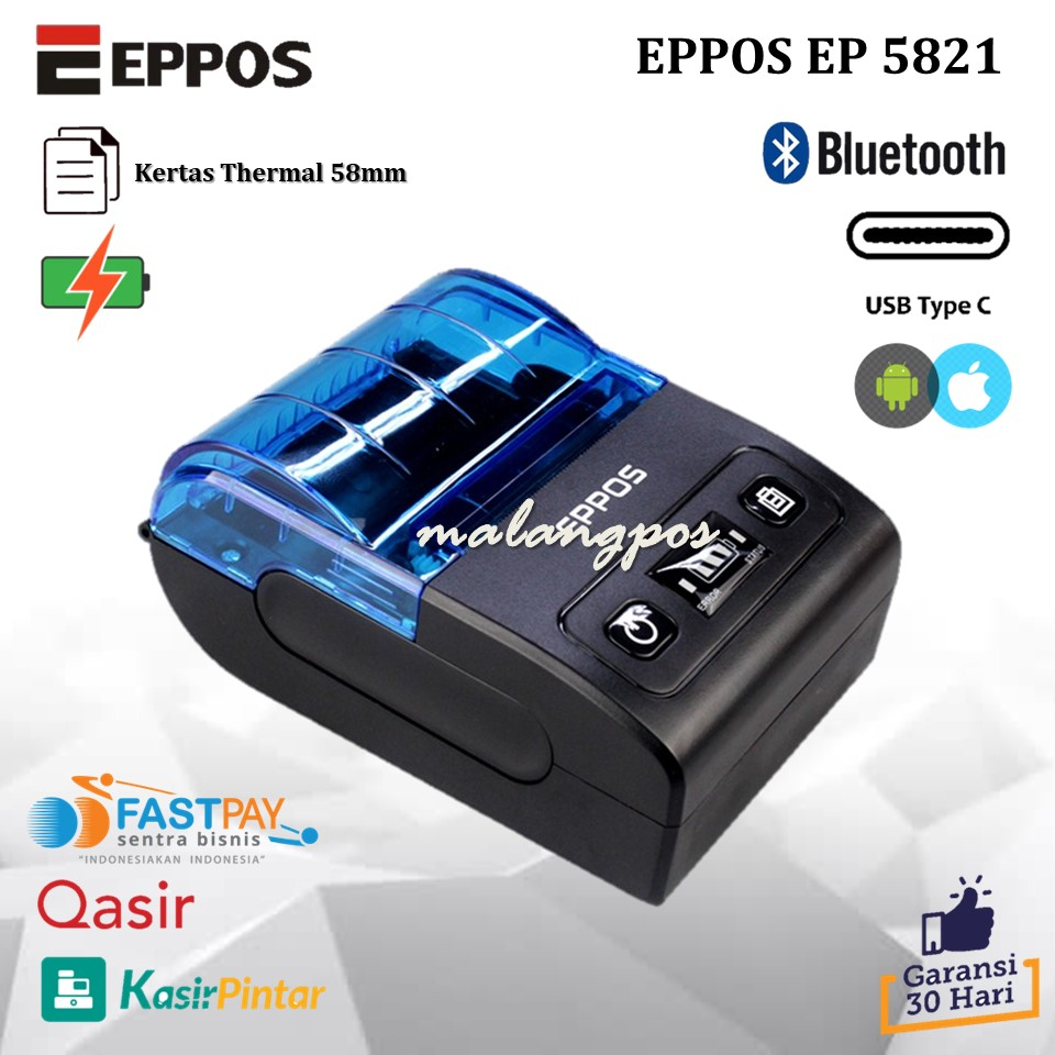 Jual Mini Printer Bluetooth Thermal Eppos EP-5821 EP5821 Printer Struk 58MM Portable | Shopee ...