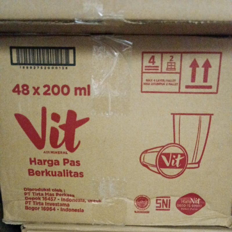 Jual VIT GELAS 200ml 1 Dus 48 PCS - 200 ml Air Mineral Cup Murah ...
